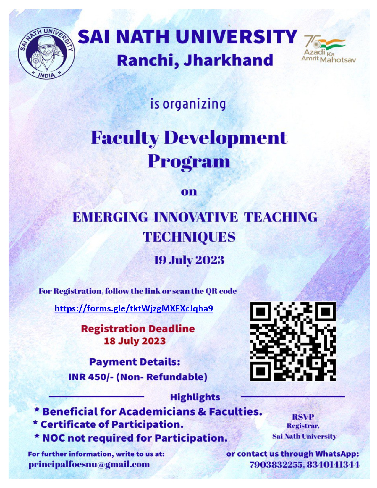 Faculty Development Program On Emerging Innovative Teaching Techniques
